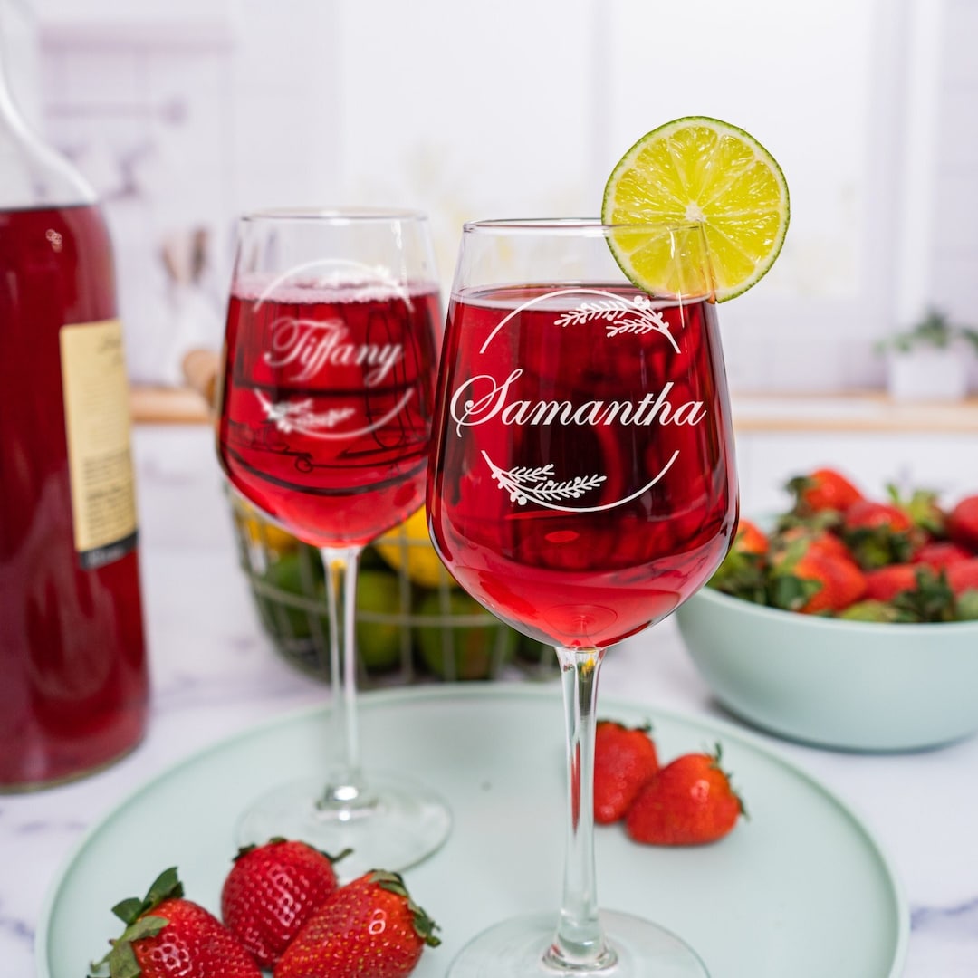 Custom Wine Glass, Personalized Wine Glasses, Monogram Wine Glass ...
