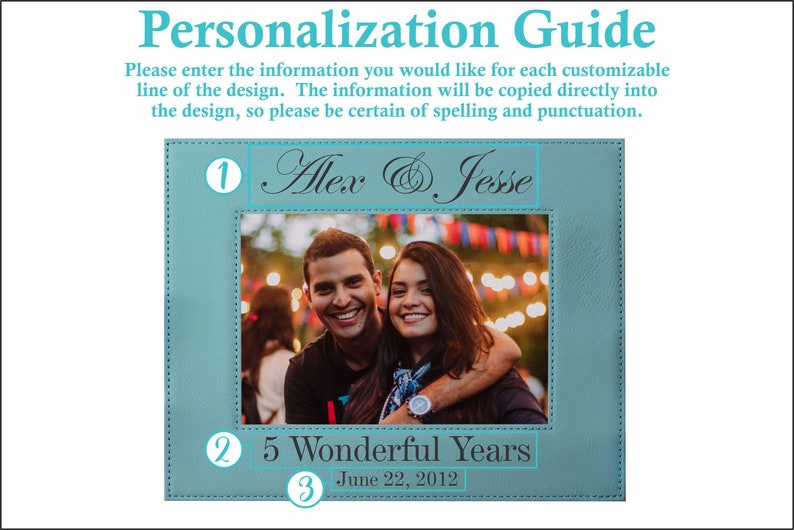 5th Anniversary Gift Picture Frame Anniversary Gift | Etsy