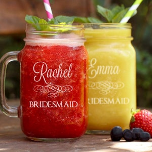 Engraved Bridesmaid Mason Jar, Bridesmaid Jar, Engraved Mason Jar ...