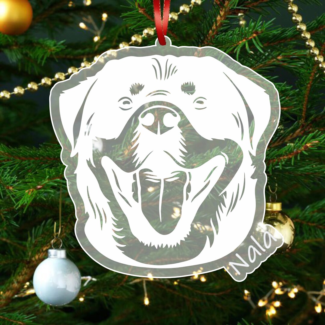 Rottweiler Ornament, Rottweiler Christmas Tree Ornament, Custom Pet ...