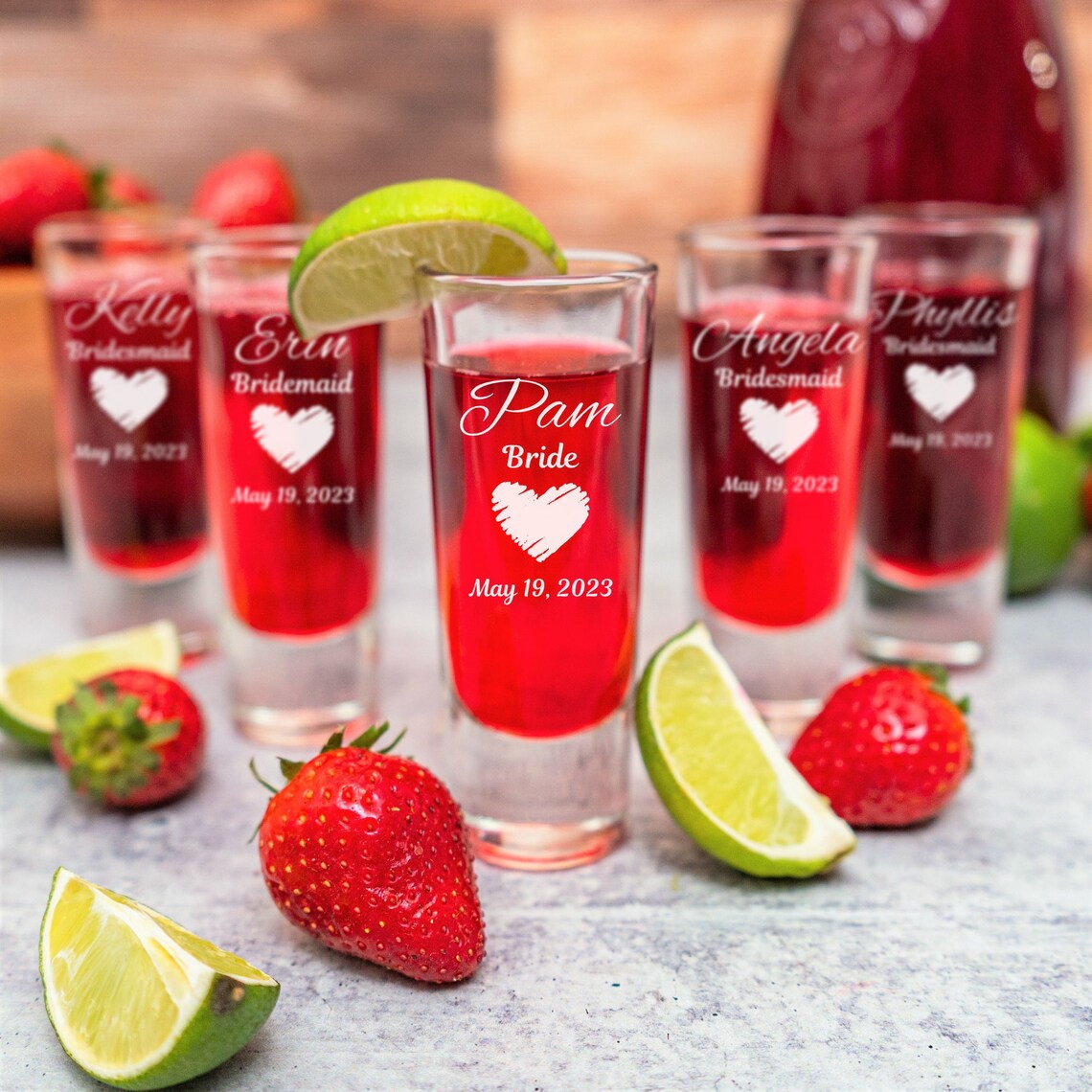 Personalized Shot Glasses Set of 8 Wedding Bridal Party - Etsy