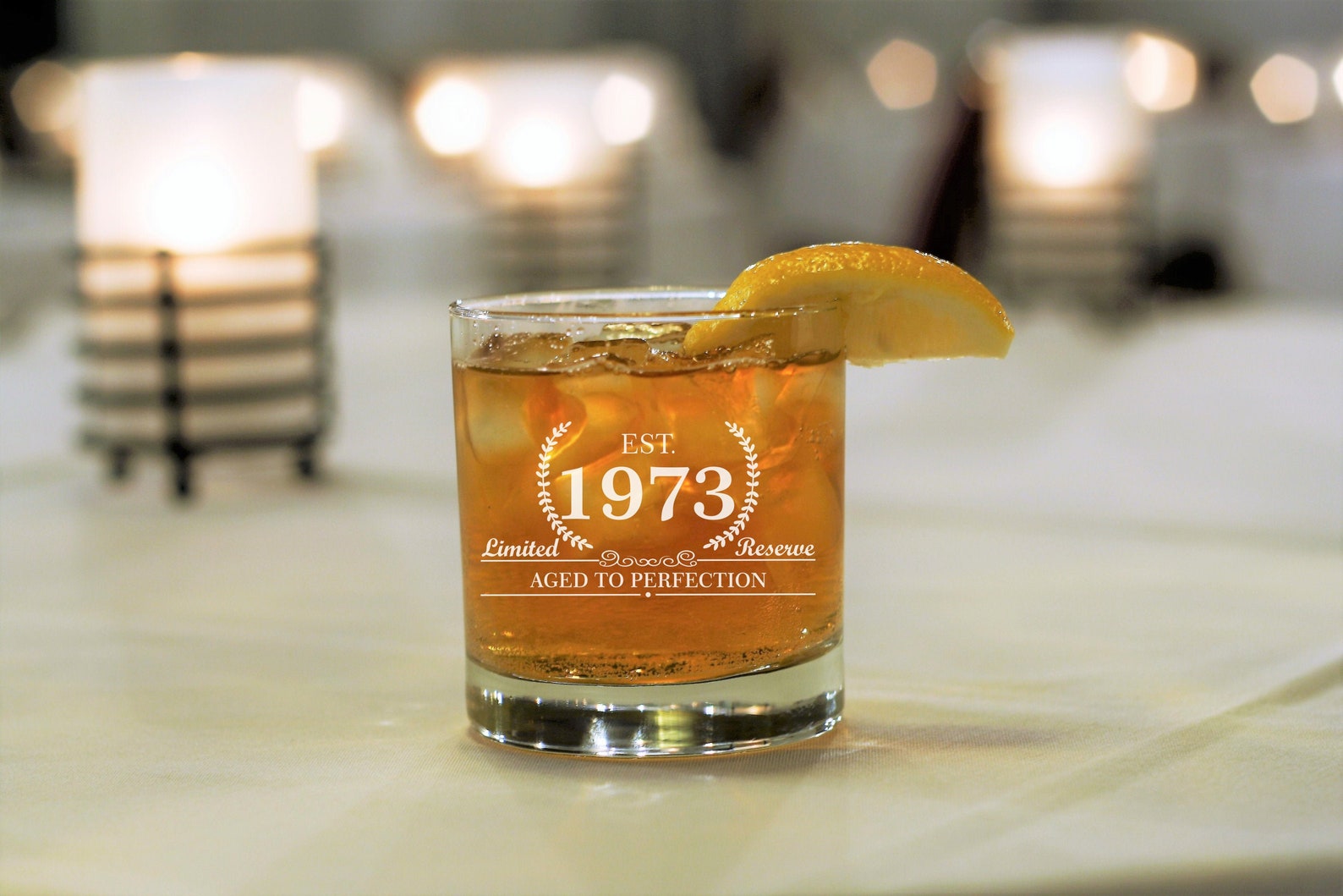 1973 Birthday Gift, Whiskey Birthday Glass, Established 1973, Bourbon ...