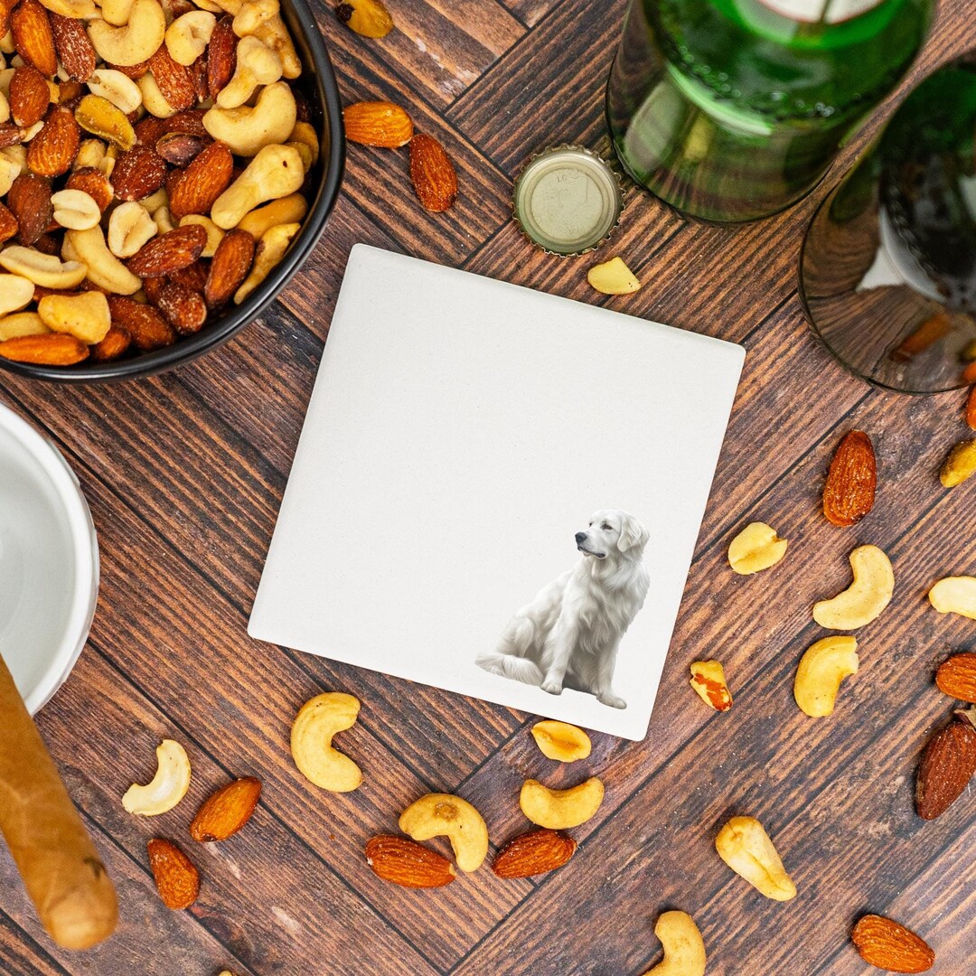 Great Pyrenees Coaster - 70 Breeds to Choose From, Gift for Dog Lover ...