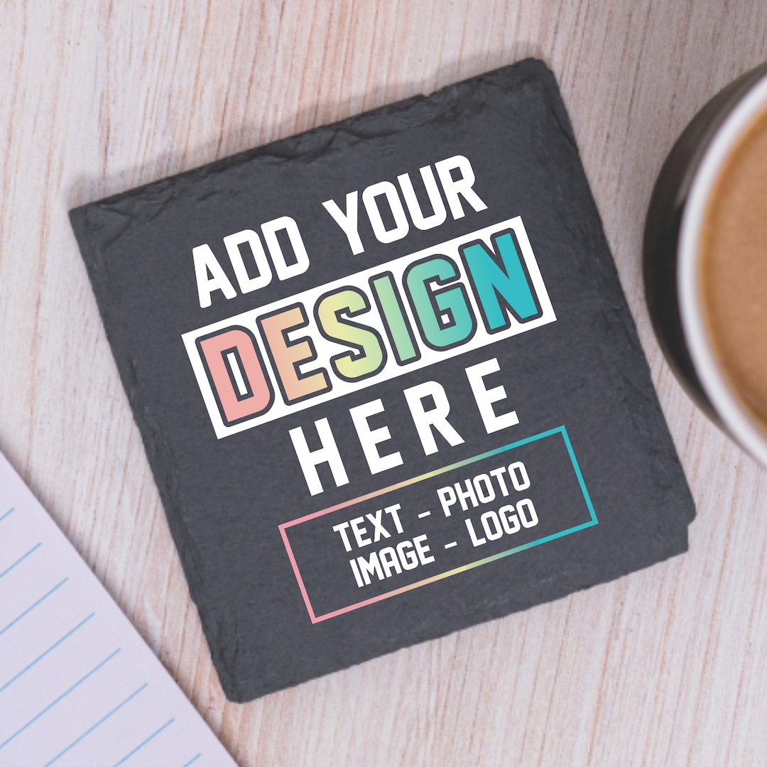 UV Printed Slate Coasters, Any Custom Logo, or Image, Bulk Branded ...
