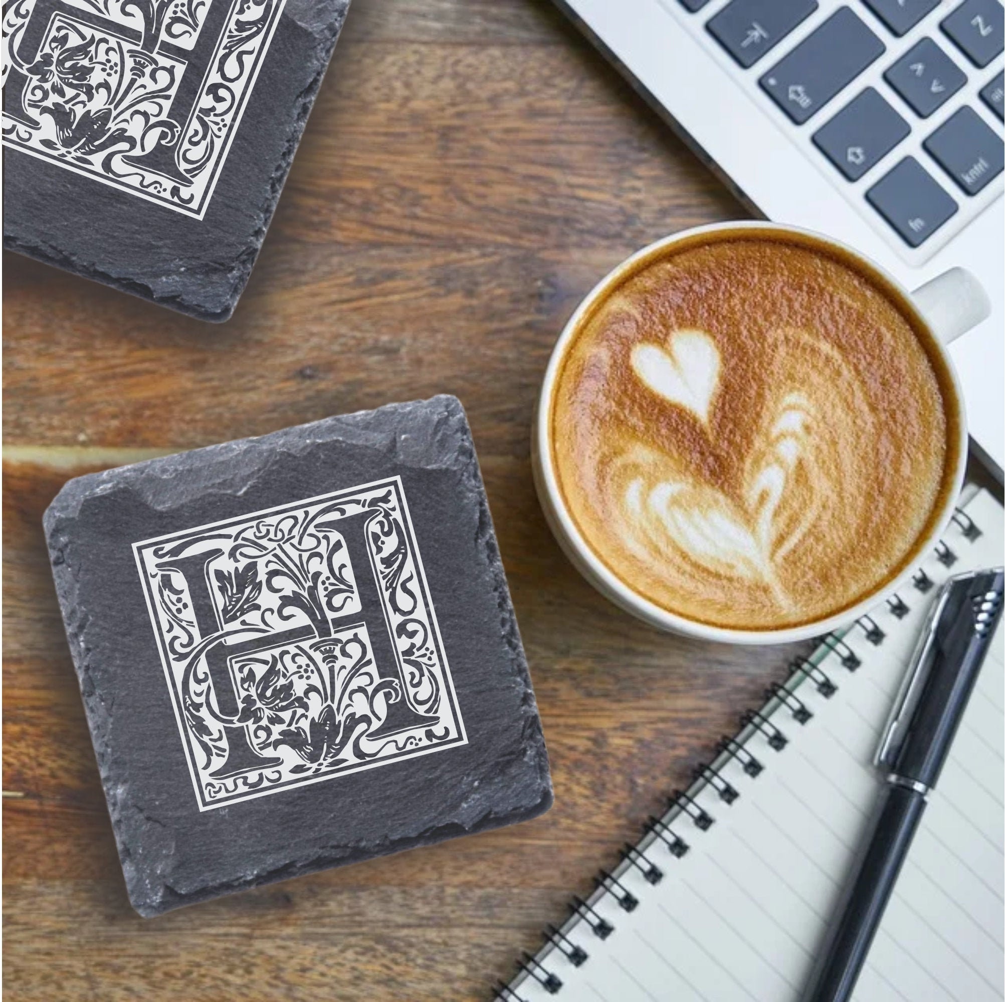 Monogram Coasters Drink Coasters Coaster Set Wedding Gift - Etsy