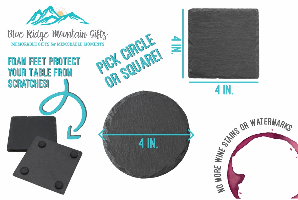 Personalized Stone Coasters Wedding Gifts Custom Slate - Etsy
