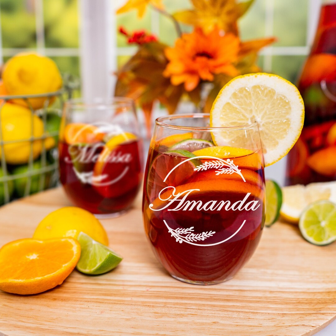 Personalized Wine Glass Set of 6, Custom Wine Glasses, Bridesmaid Gifts ...