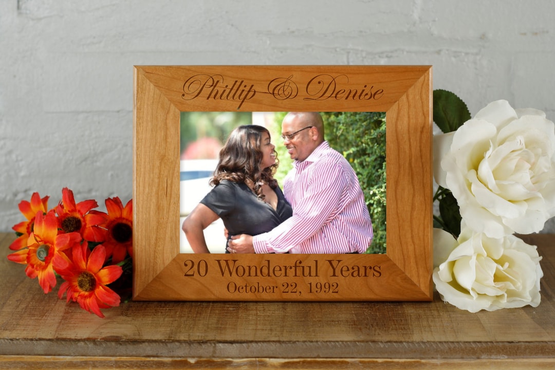 20th Anniversary, Picture Frame, Custom Picture Frame, Personalized ...