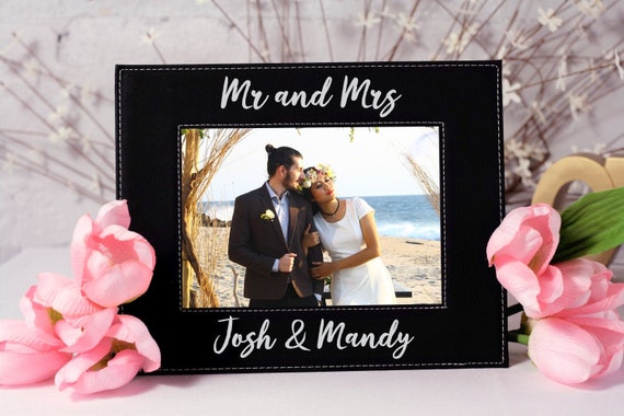 Just Married Picture Frame Custom Photo Frame Personalized | Etsy