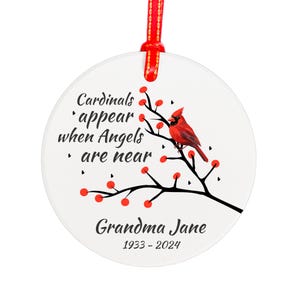 Personalized Memorial Christmas Ornament, Cardinal Keepsake, Custom in ...