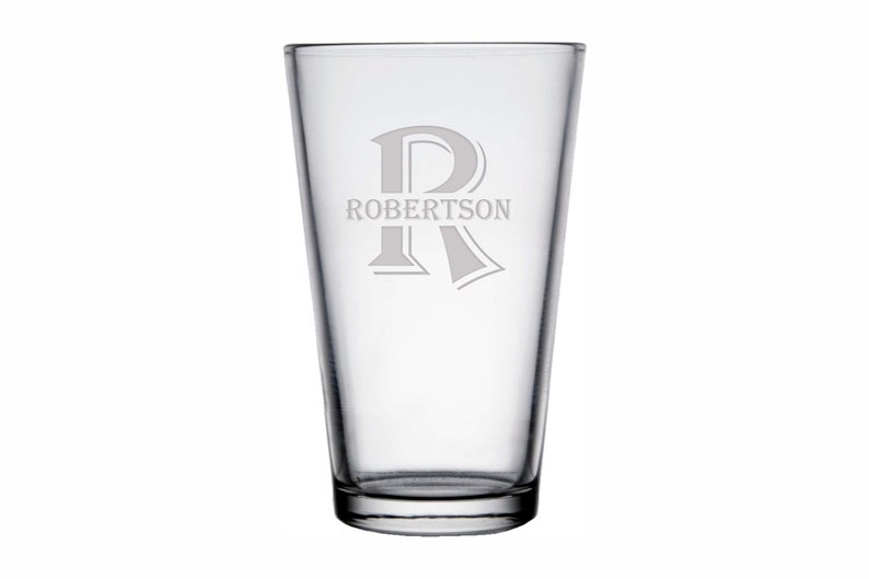 Personalized Pint Glasses With Engraved Monogram - Set of 2 - Etsy