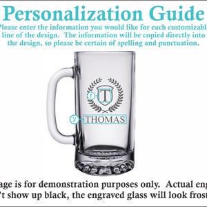 Glass Mug, Custom Bar Ware, Personalized, Beer Mug, Home Bar, Engraved ...