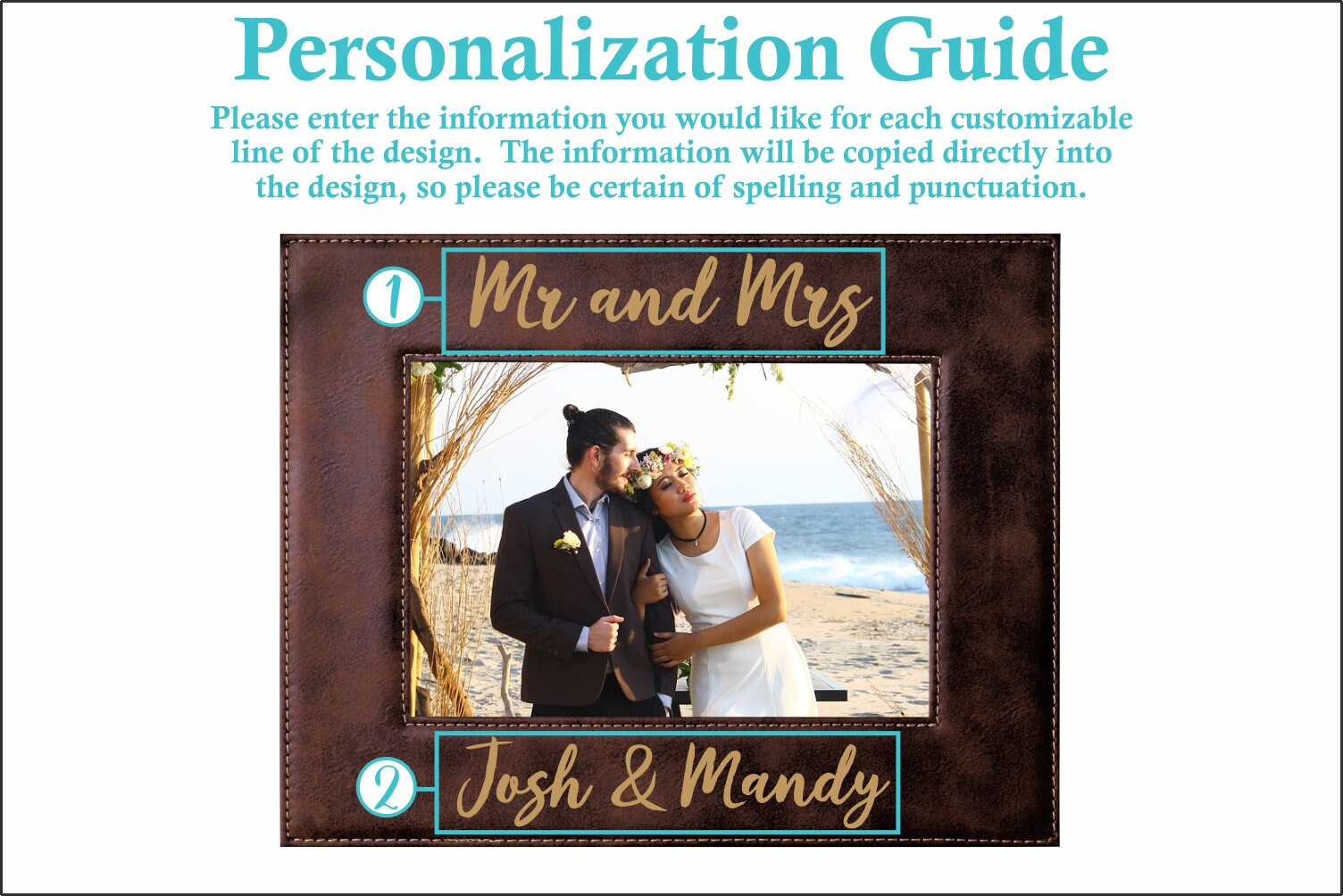 Just Married Picture Frame Custom Photo Frame Personalized | Etsy