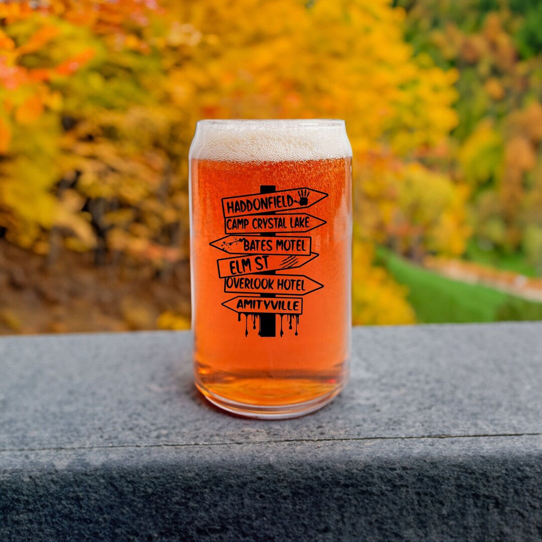 Spooky Beer Can, Unique Halloween Glassware, Fall Glassware, Fall Glass ...