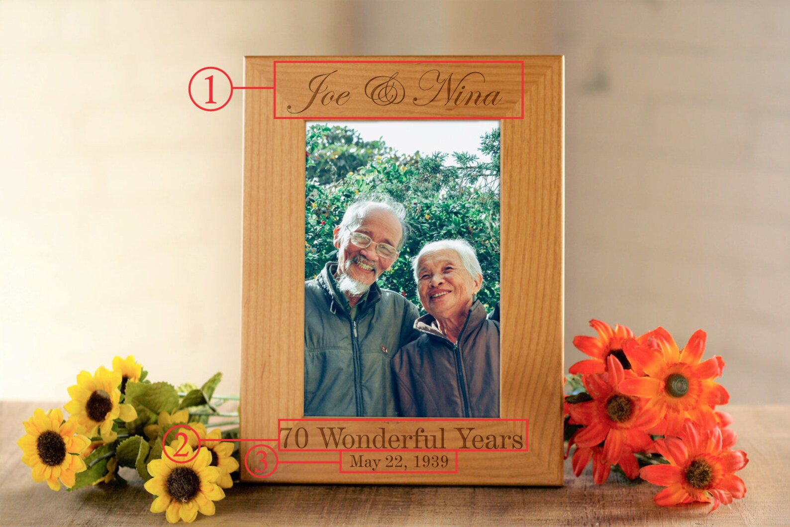 70th Anniversary Photo Frame Custom Picture Frame | Etsy