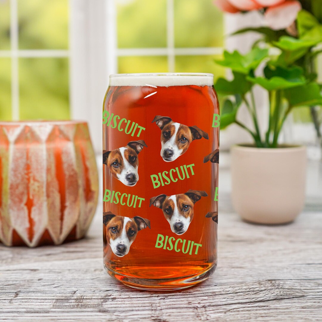 Custom Printed Pint Glass With Your Cat or Dog's Photo and Name ...