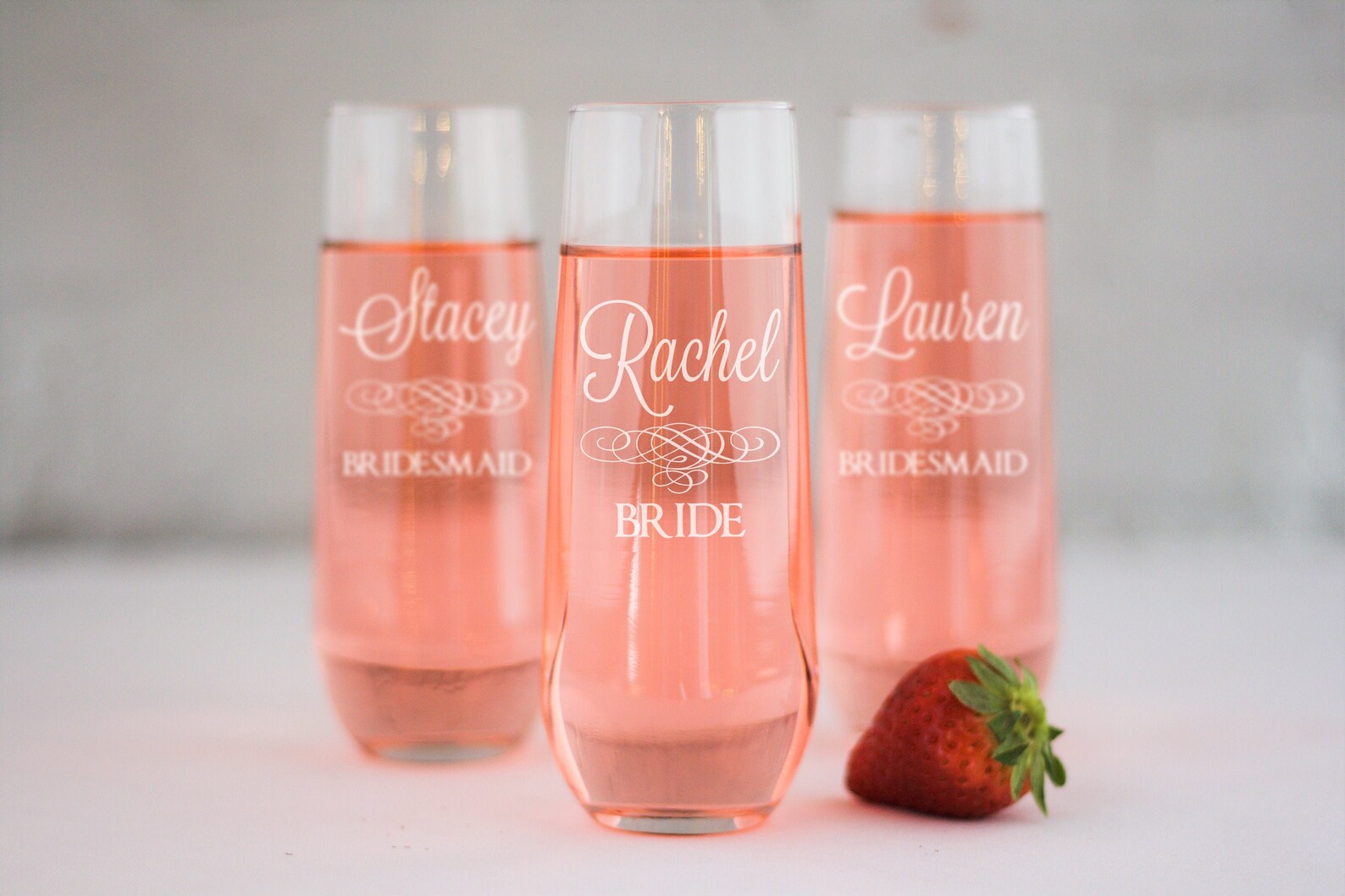 Stemless Champagne Flutes Set of 4 Personalized Stemless - Etsy