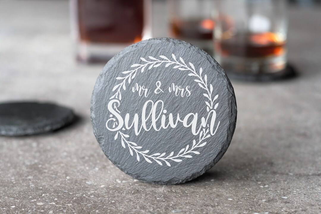 Personalized Drink Coasters, Wedding Gift, Table Coaster, Custom Stone ...