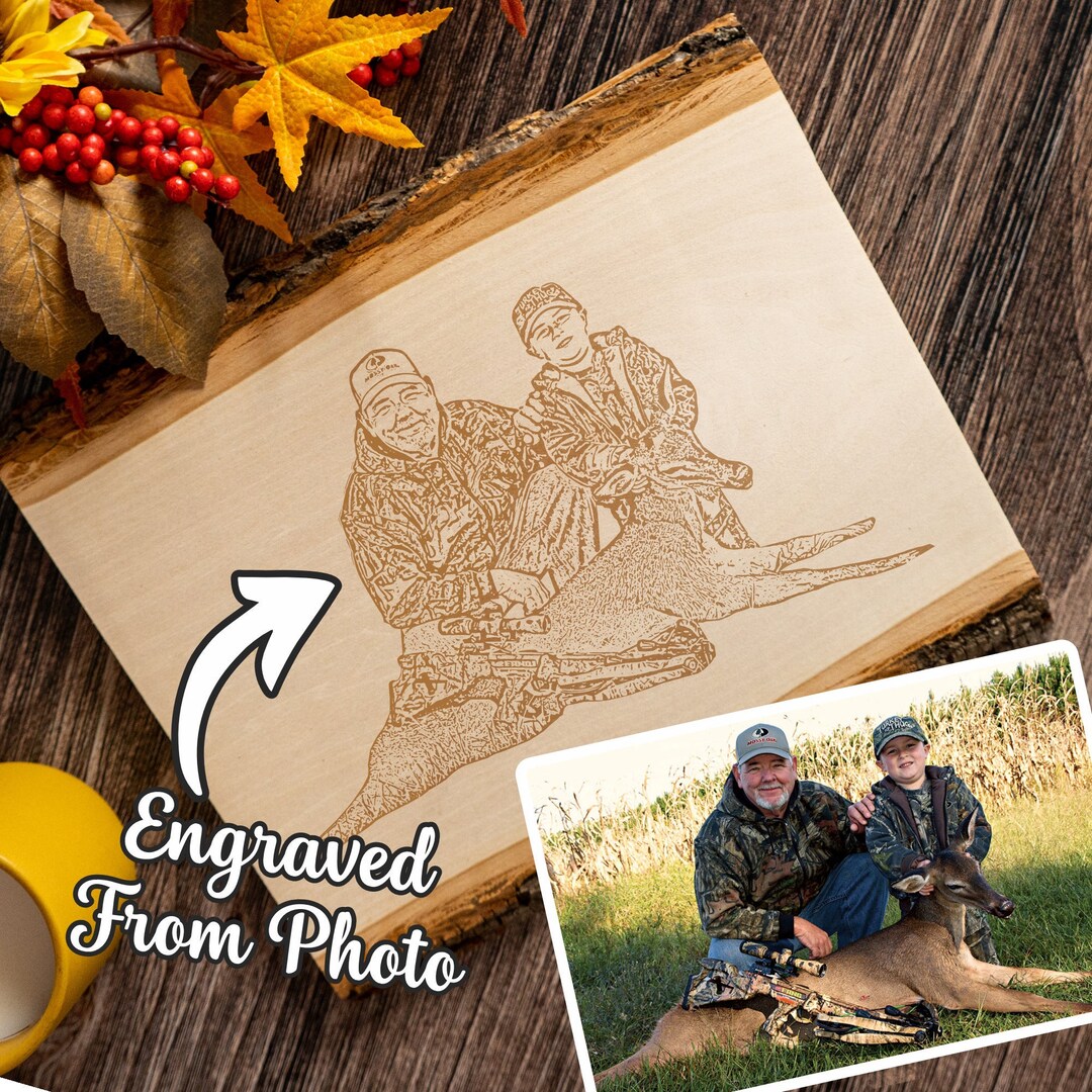 Hunting Decor, Hunting Picture on Wood, Custom Wood Engraving, Hunters ...