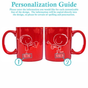 Personalized Coffee Mug Set, Key to My Heart, Personalized Gift for ...