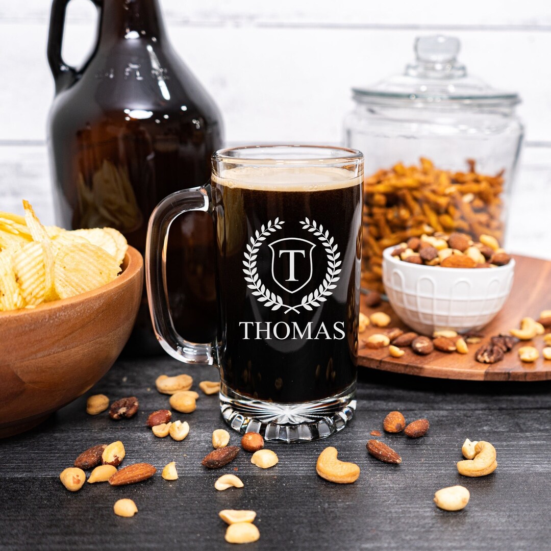 Engraved Mugs Set of 6, Custom Personalized Beer, Boyfriend Gift ...