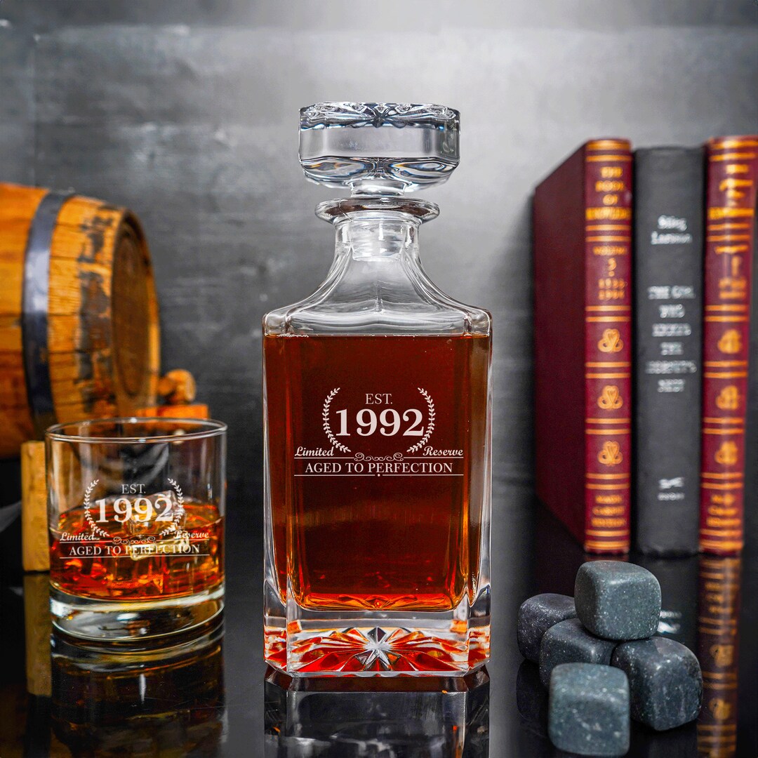 1992 Birthday Decanter, Whiskey Decanter & Whiskey Glasses, Spirits ...