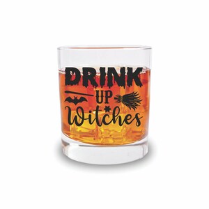 Spooky Whiskey Glass, Halloween Barware, Fall Glass Cup, Halloween ...