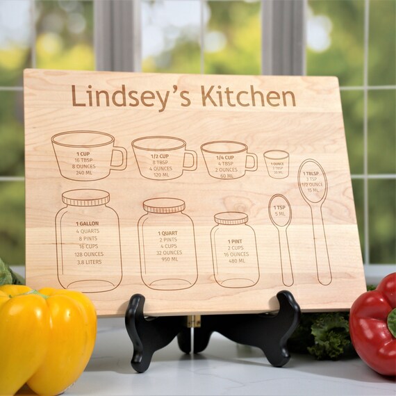 Personalized Kitchen Conversion Chart Cutting Board Engraved | Etsy