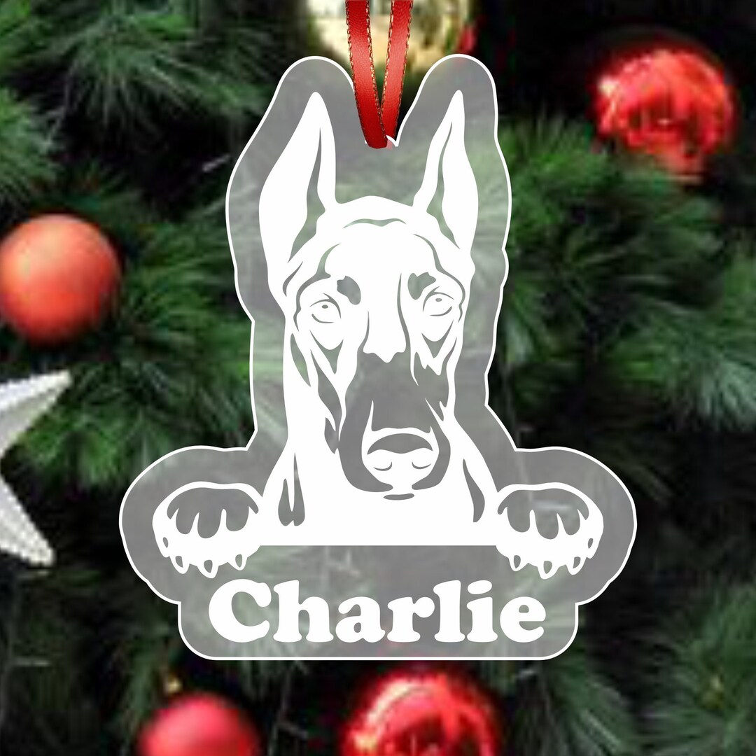 Doberman Ornament, Doberman Pinscher Christmas Tree Ornament, Custom Pet Ornament, Dog Ornament ...