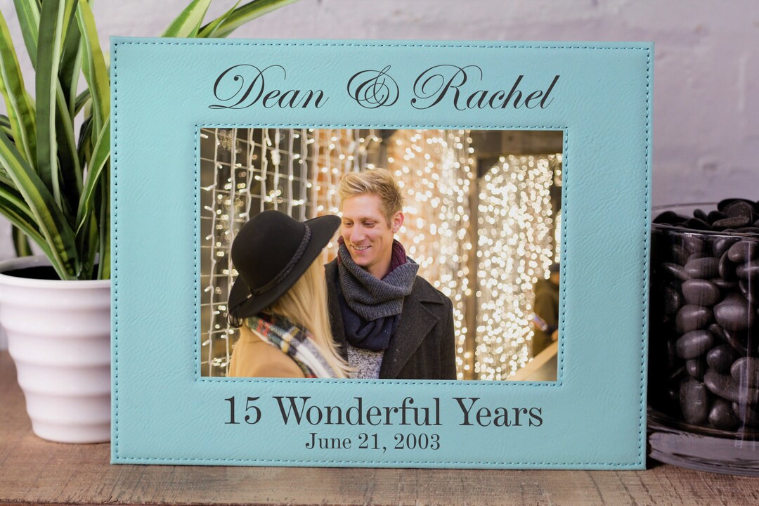 15th Anniversary Gift, 15 Year Anniversary, Personalized Photo Frame ...