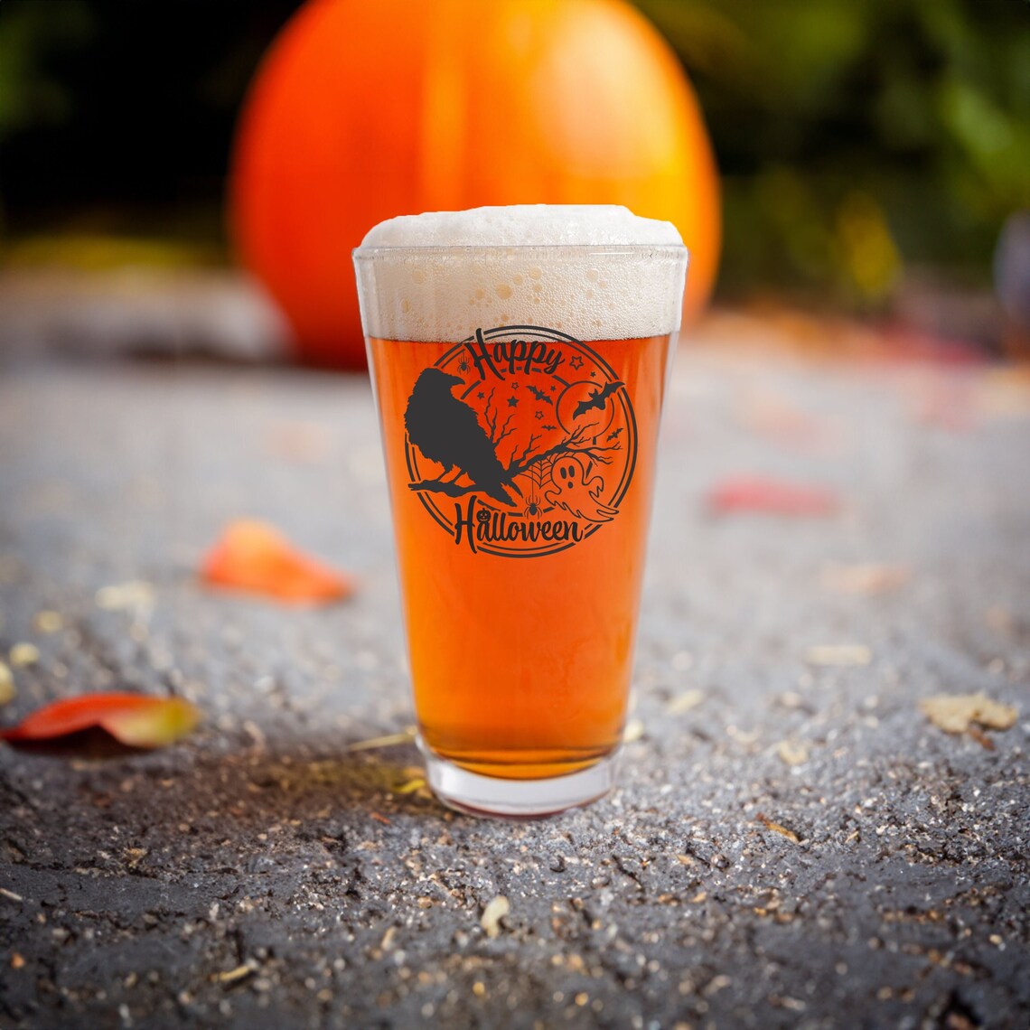 Halloween Barware, Fall Glass Cup, Halloween Pint, Unique Halloween ...