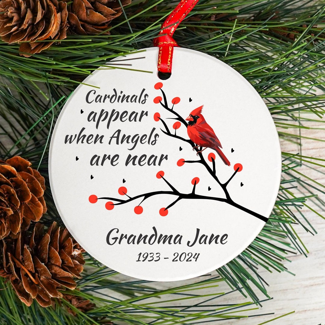 Personalized Memorial Christmas Ornament, Cardinal Keepsake, Custom in ...