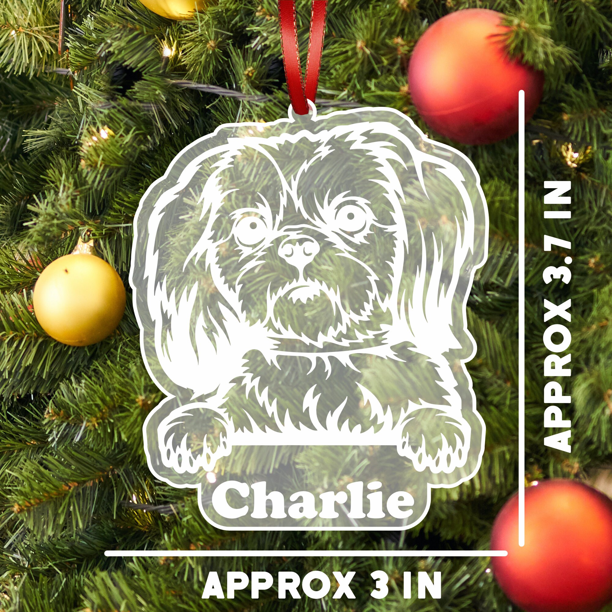 Shih Tzu Ornament Shih Tzu Christmas Tree Ornament Custom - Etsy