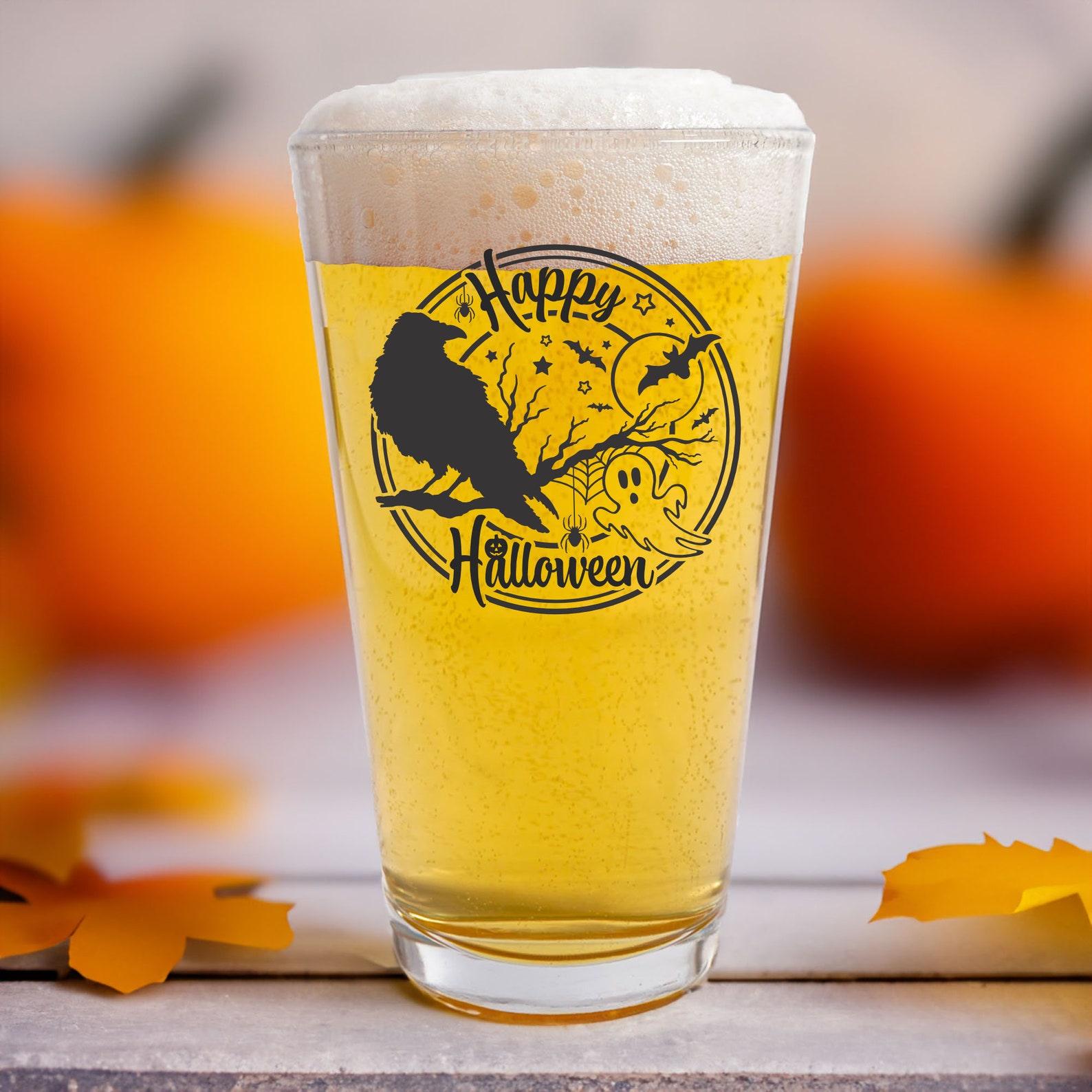 Halloween Barware, Fall Glass Cup, Halloween Pint, Unique Halloween ...