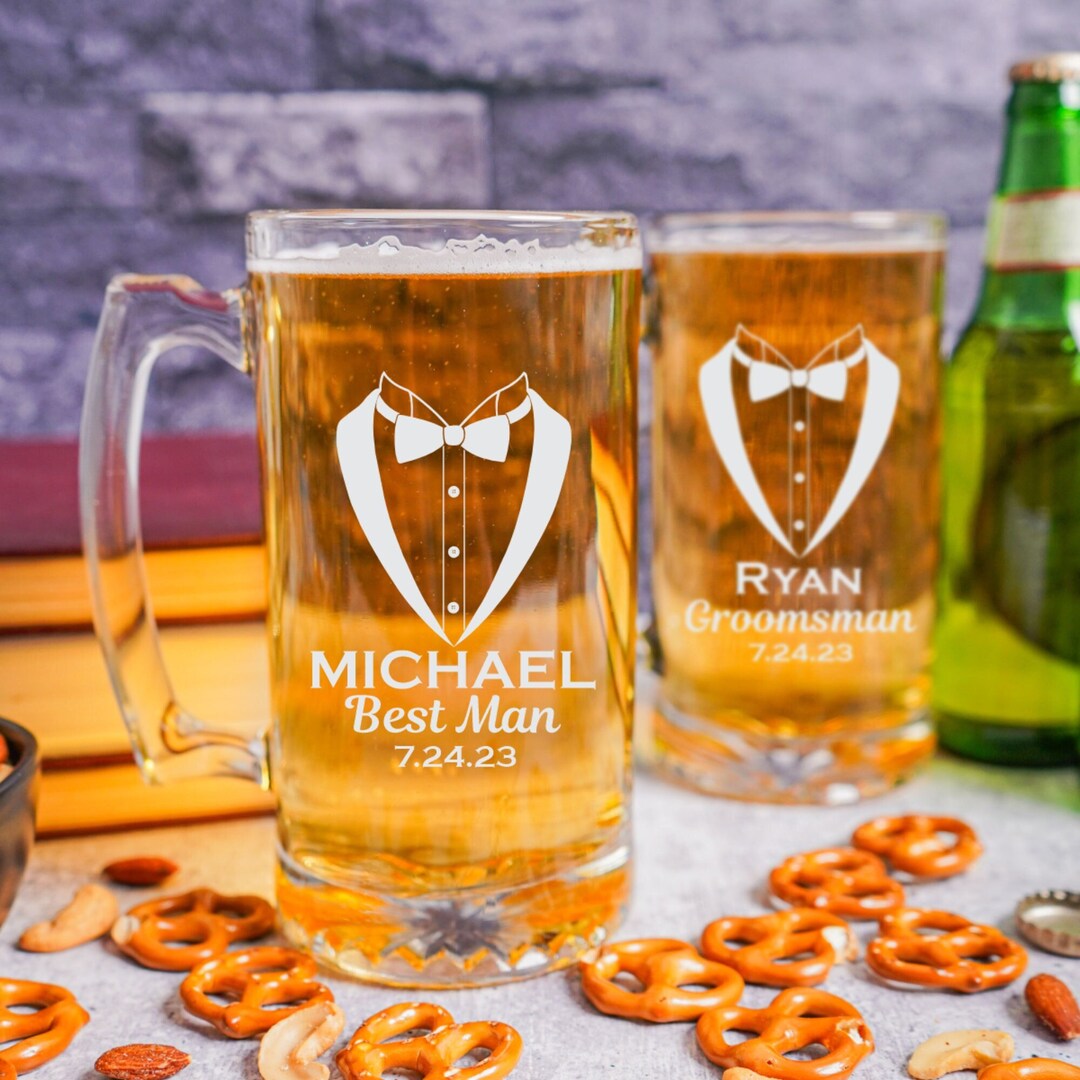 Groomsman 25oz Beer Stein, Best Man Beer Mug, Oversized Beer Mug ...