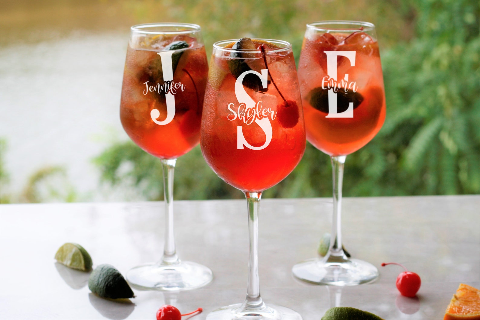 Personalized Wine Glass Set of 4, Custom Wedding Party Wine Glass ...