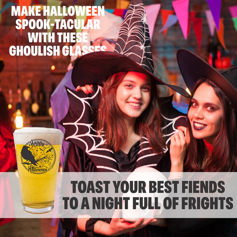 Halloween Barware, Fall Glass Cup, Halloween Pint, Unique Halloween ...