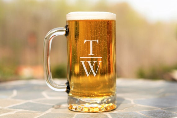 Glass Mug Custom Bar Ware Personalized Beer Mug Home Bar - Etsy