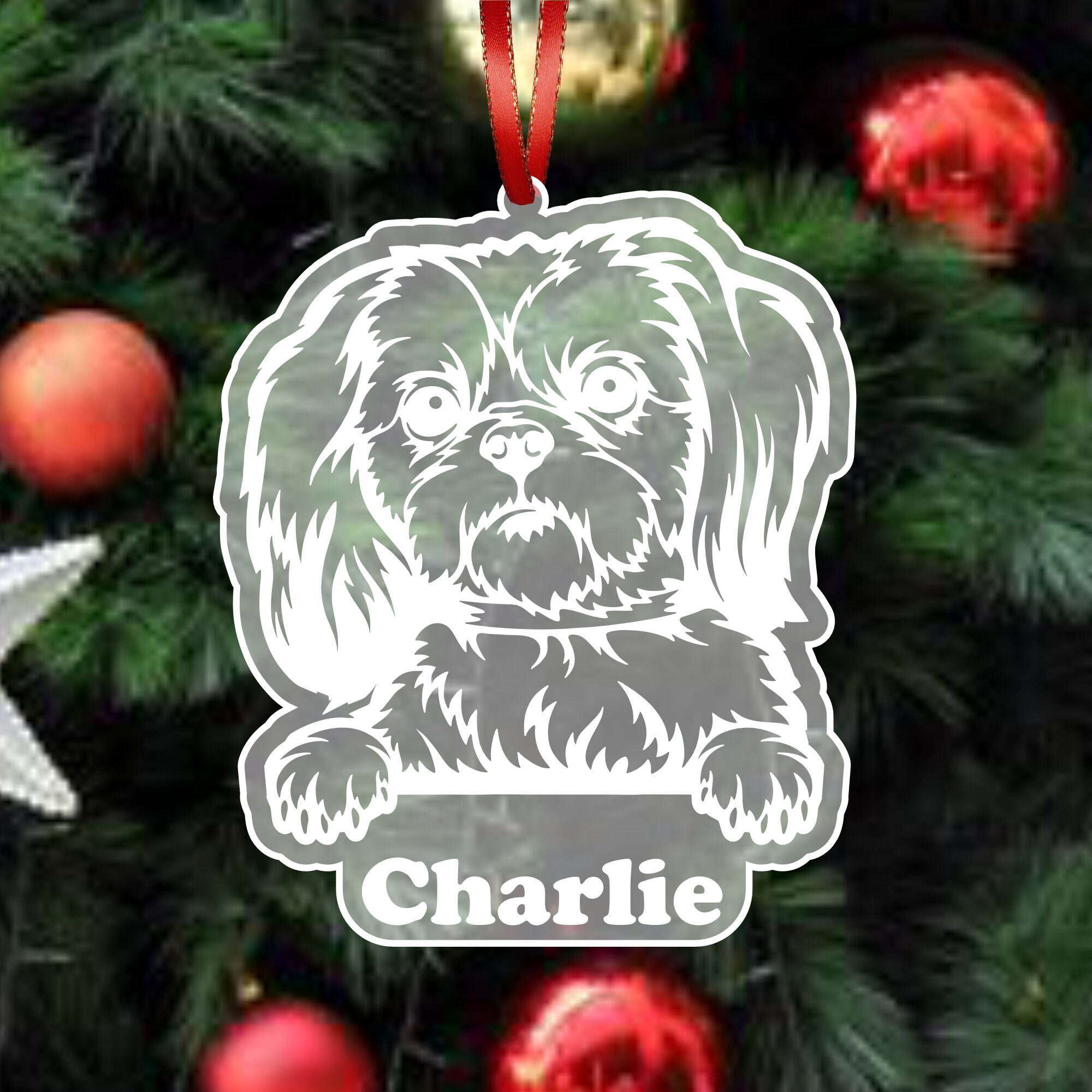 Shih Tzu Ornament Shih Tzu Christmas Tree Ornament Custom - Etsy