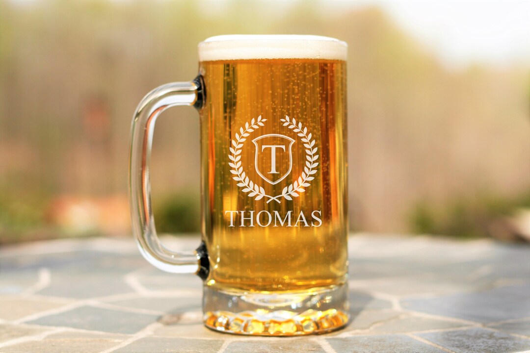 Glass Mug Custom Bar Ware Personalized Beer Mug Home Bar - Etsy