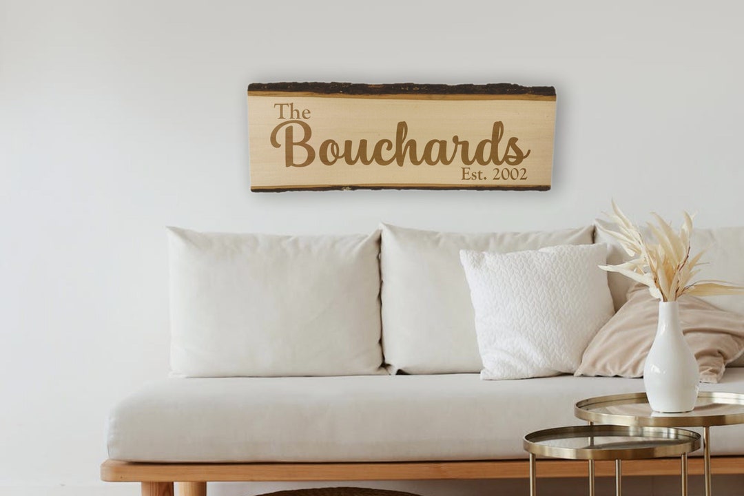 Last Name Wood Sign, Custom Family Sign, Rustic Engraved Wood Sign ...