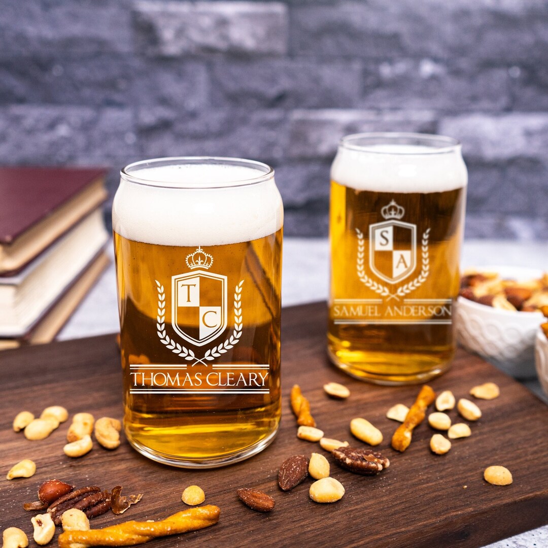 Groomsman Glasses Set of 6, Beer Can Glass, Groomsmen Glass, Wedding ...