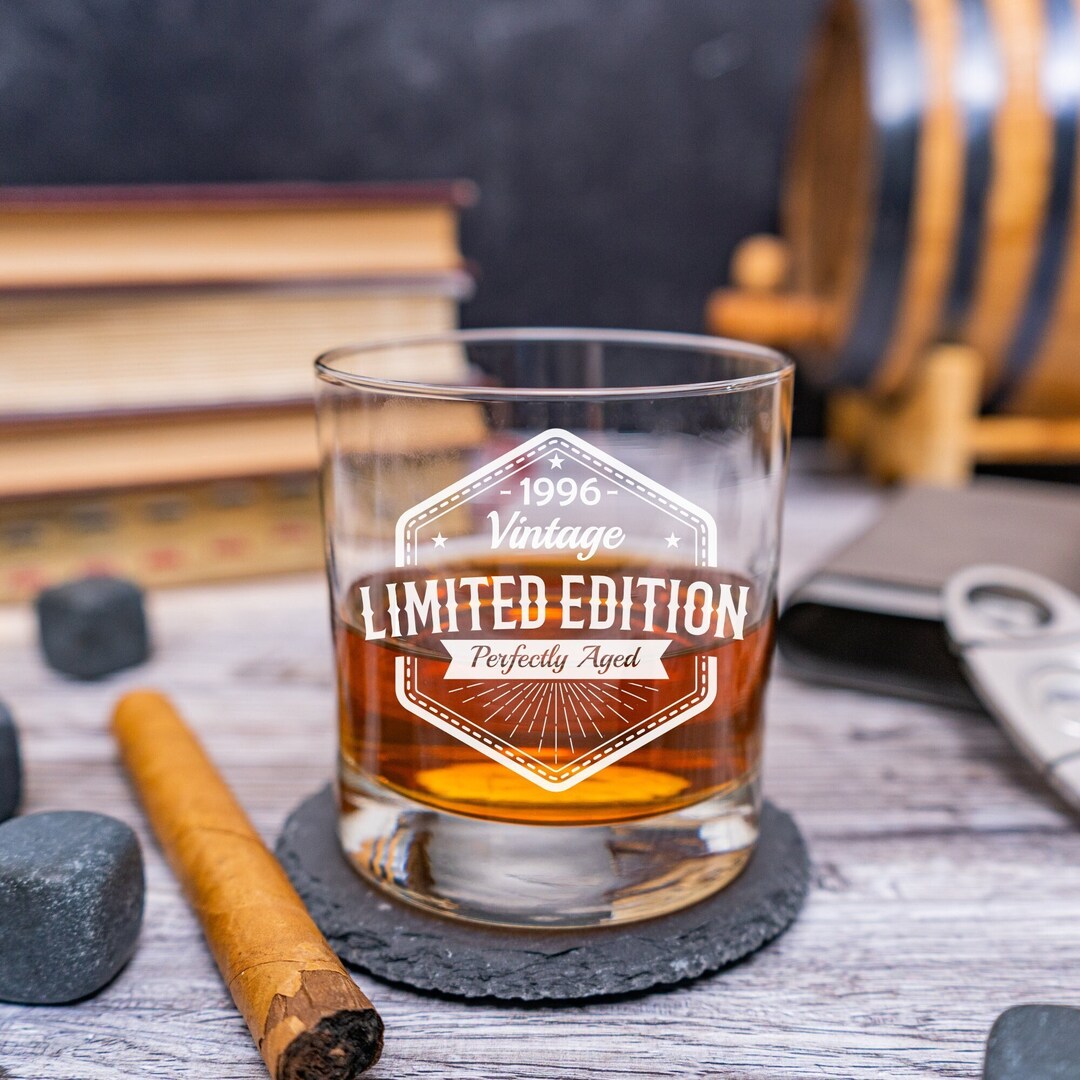 1996 Birthday, Whiskey Birthday Glass, Gift for Him, Husband Birthday ...