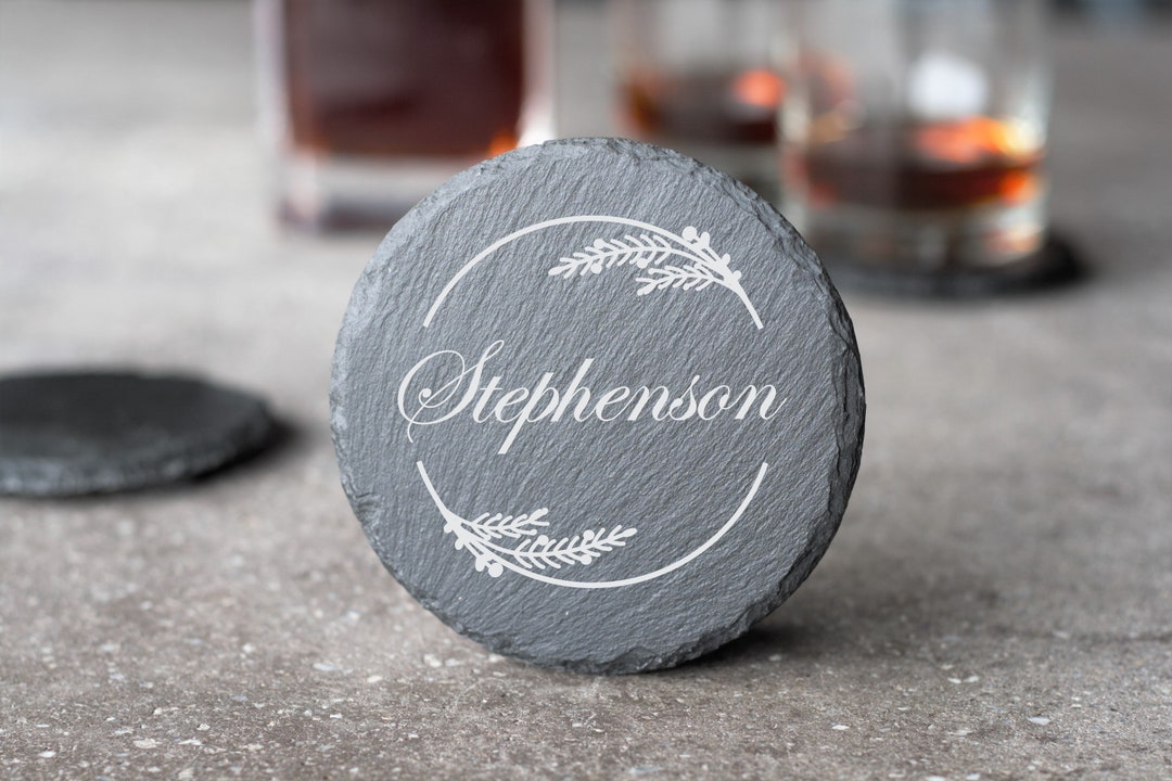 Personalized Monogrammed Coasters, Wedding Gift, Table Coaster, Custom ...
