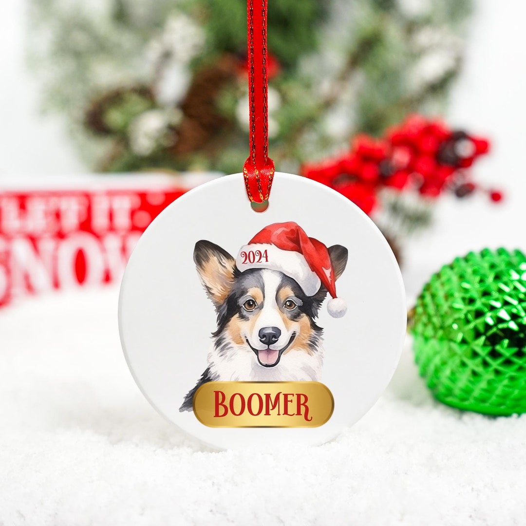 Corgi Custom Ornament, Personalized Ceramic Dog Ornament, Gift for Dog ...