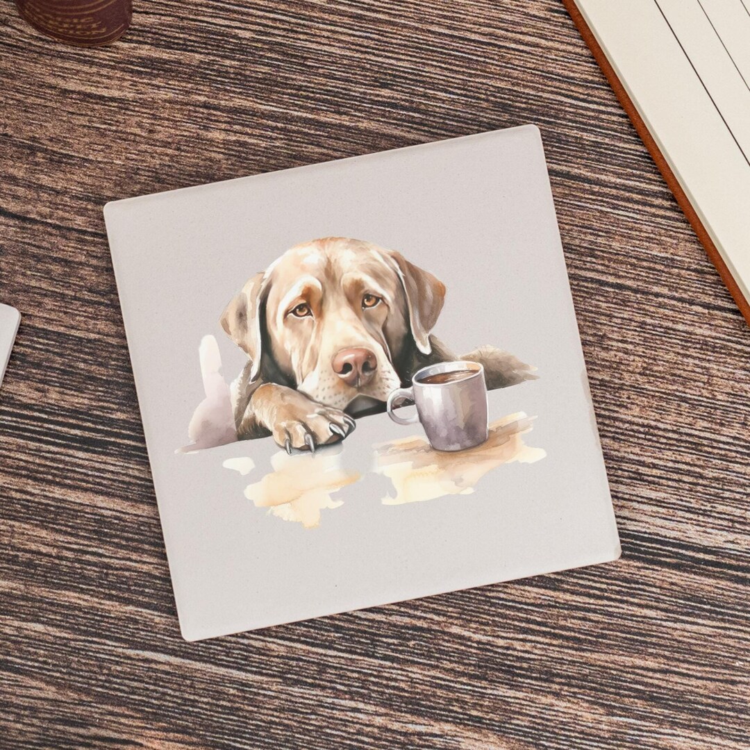Labrador Retriever Dog Coaster, Ceramic Coffee Coaster, Dog Decor, New ...