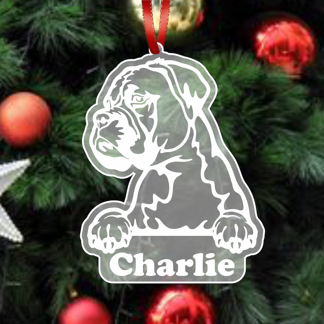 Boxer Ornament, Boxer Christmas Tree Ornament, Custom Pet Ornament, Dog ...