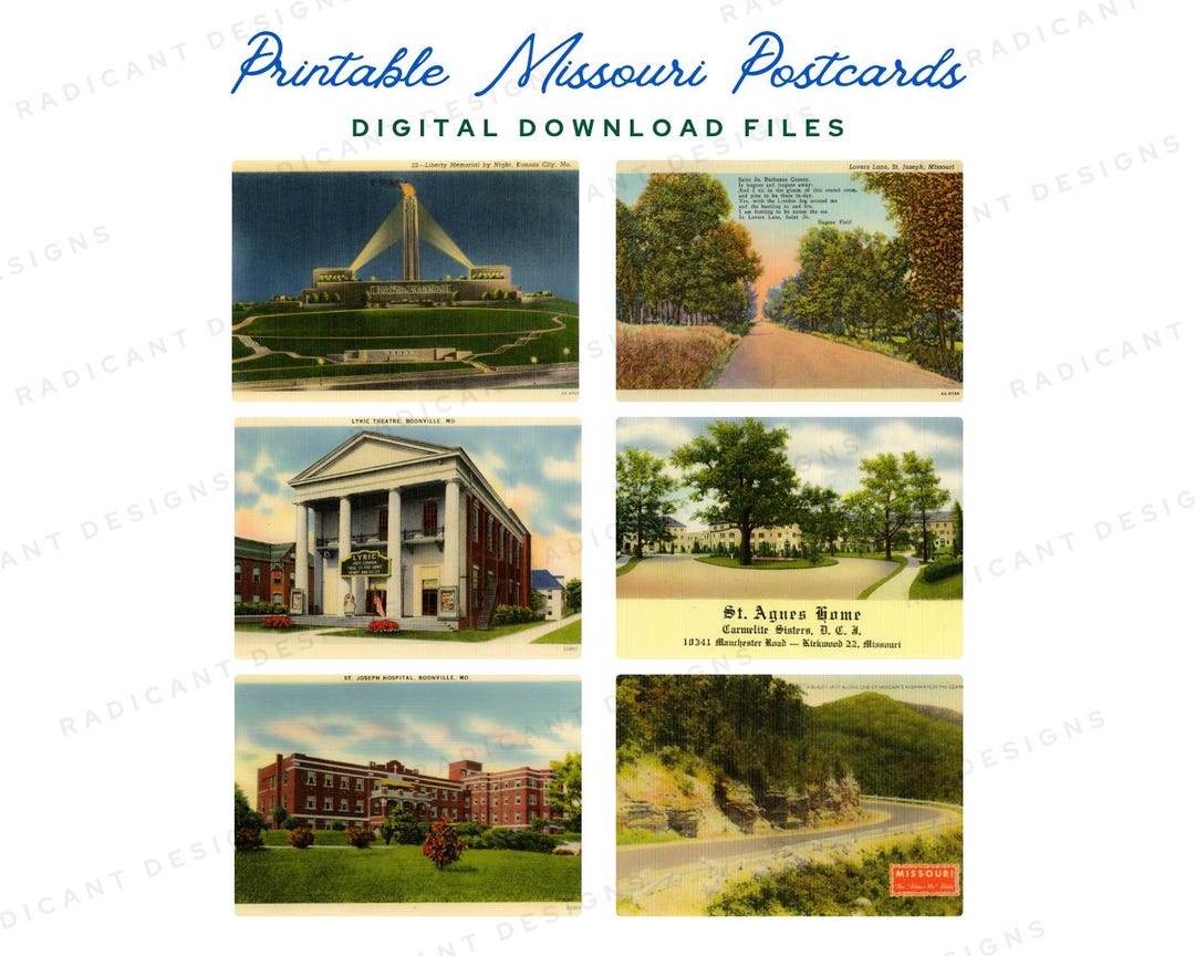 Vintage Missouri Postcards Digital Download – Antique Postcard ...