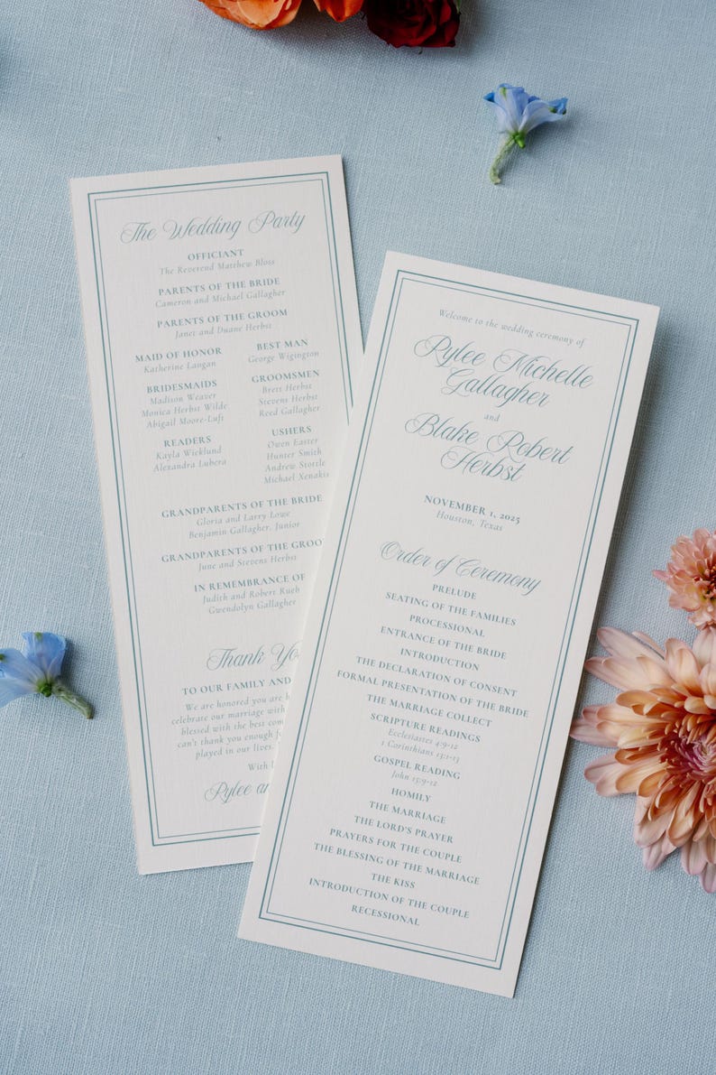 Classic & Timeless Wedding Ceremony Program Template | Editable ...