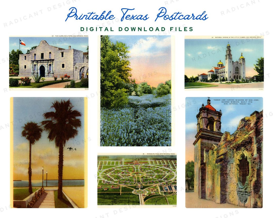 Vintage Texas Postcards Digital Download – Antique Postcard Collection ...